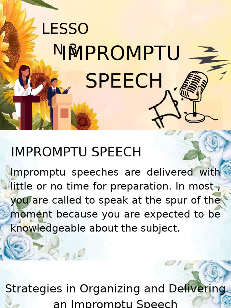 LESSON-3_IMPROMPTU-SPEECH | PDF