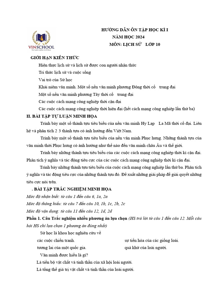 Su10_Huongdanontap_CHKI (2) | PDF