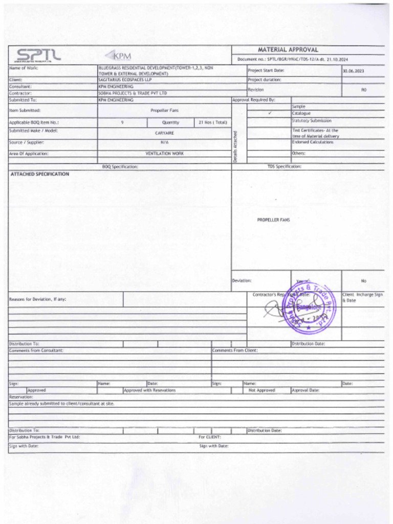 TDS - PROPELLER FANS | PDF | Manufactured Goods | Electrical Engineering