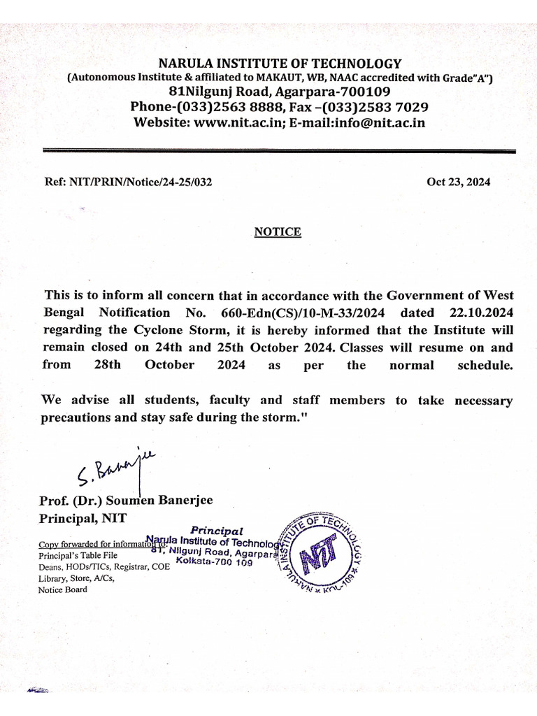 Holiday Notice | PDF