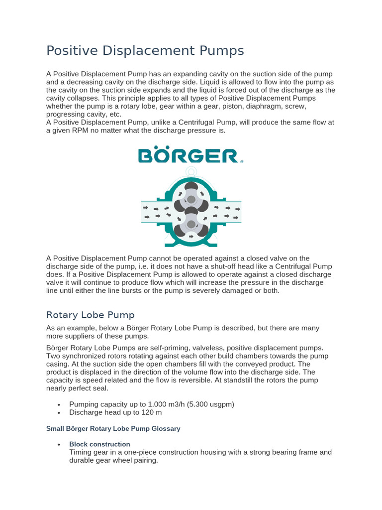 03_Positive Displacement Pumps | PDF | Pump | Gear