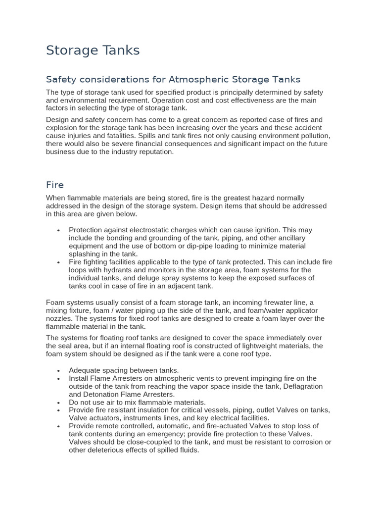 03_Safety of storage tanks | PDF | Water | Valve