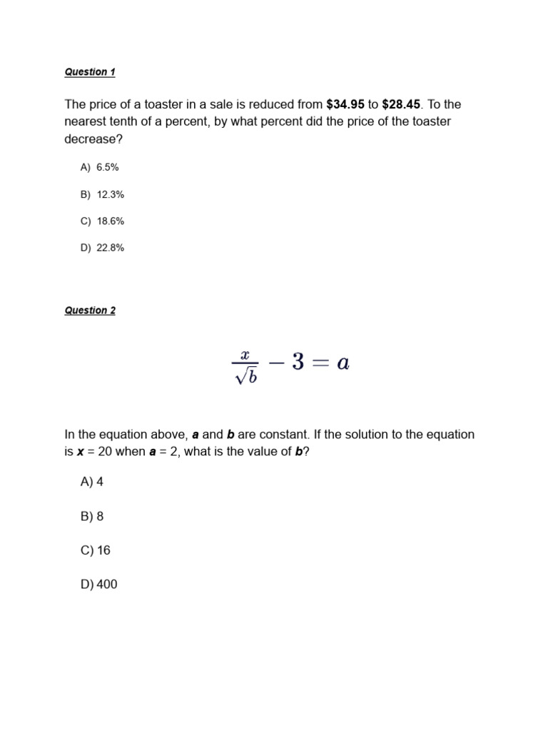 Math Problem Set for Students | PDF | Circle | Equations