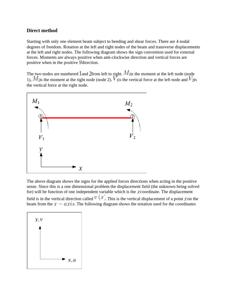 Direct Method - Derivation of Stiffness Matrix | PDF | Bending ...