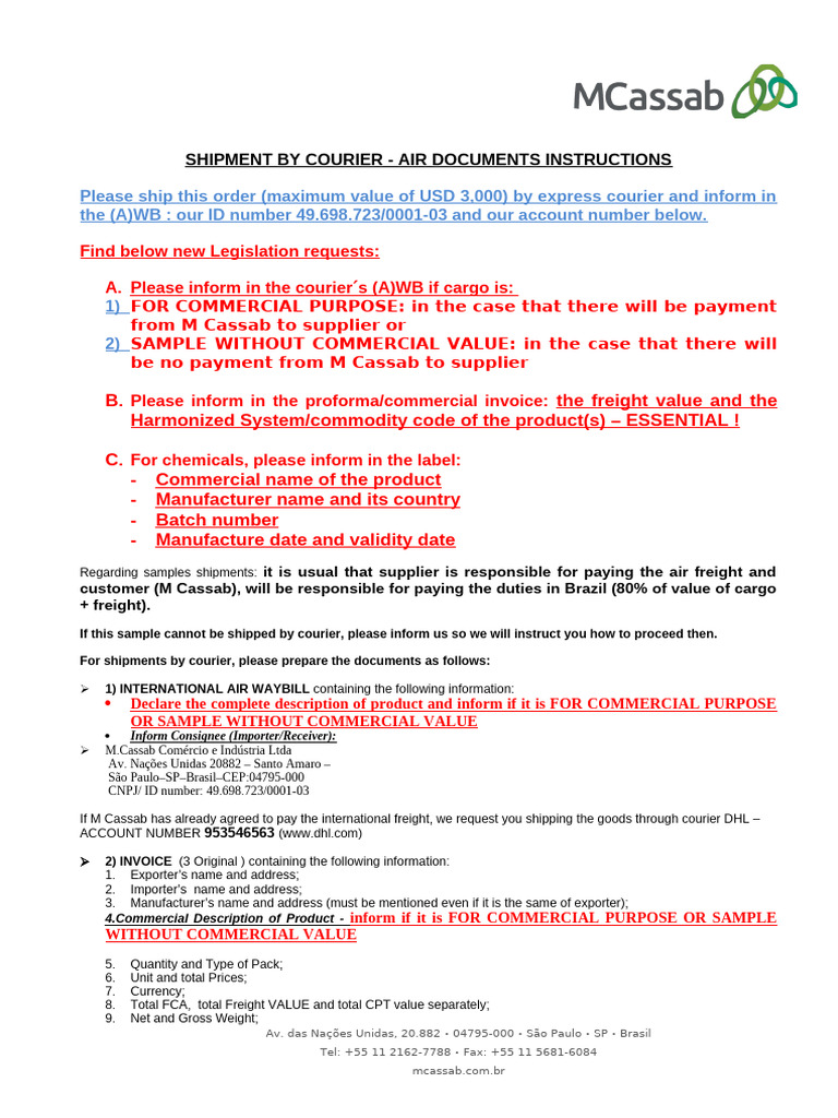 SAMPLES_REQUEST | PDF | Cargo | Courier