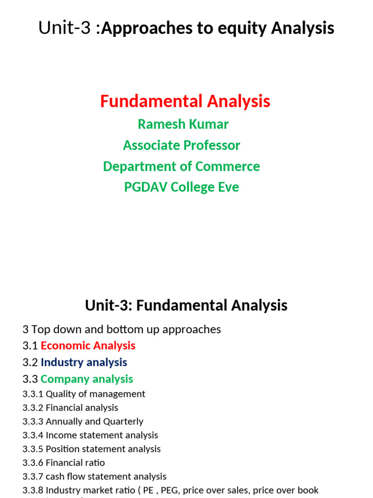 Chapter-6 Fundamental Analysis | PDF