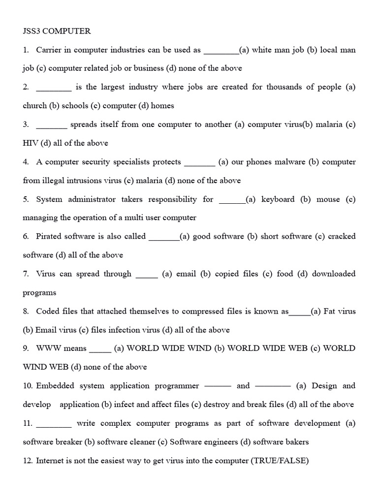 JSS3 Com Science | PDF