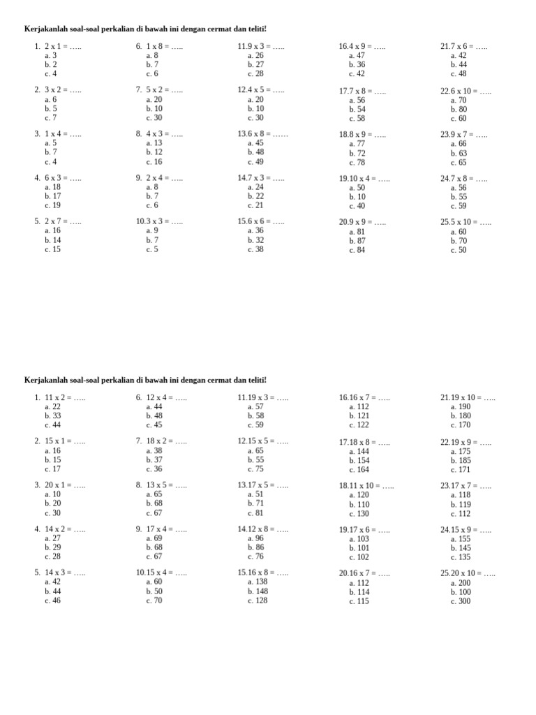 Soal Perkalian | PDF