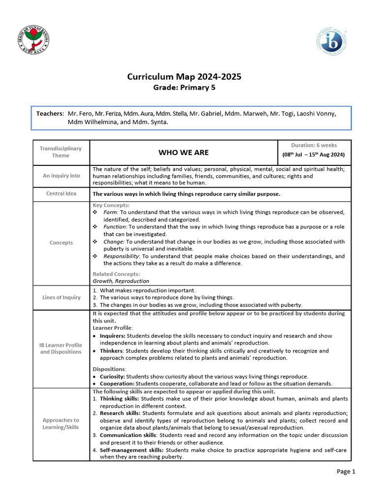 Who We Are P5 202425 | PDF | Reproduction | Flowers