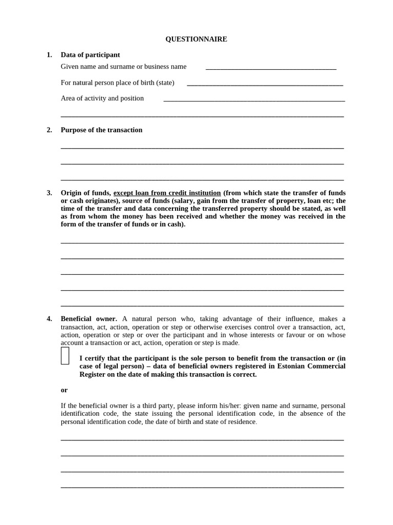 QUESTIONNAIRE in English (1) | PDF | Government