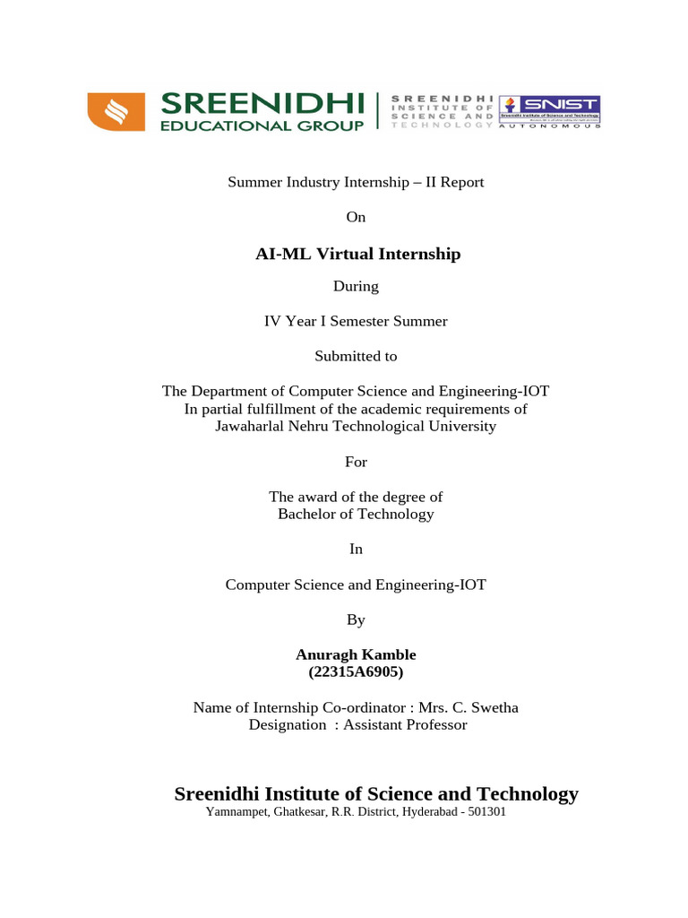 GOOGLE AIML report | PDF | Amazon Web Services | Cloud Computing