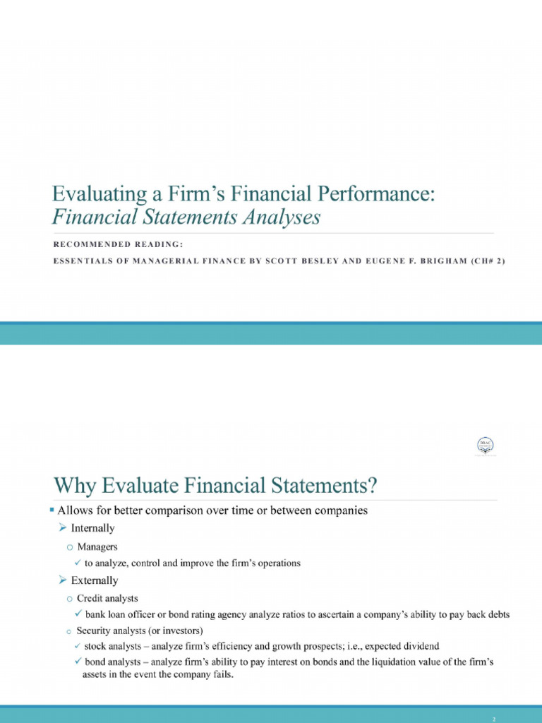 3. Financial Performance Evaluation - FSA | PDF
