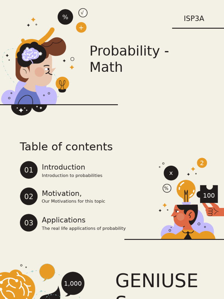 Statistics and Probability - Math - 7th Grade by Slidesgo | PDF | Probability | Insurance