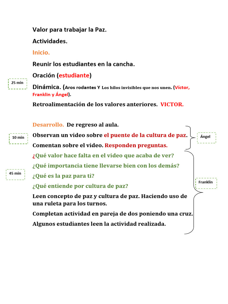 Valor para trabajar la Paz | PDF