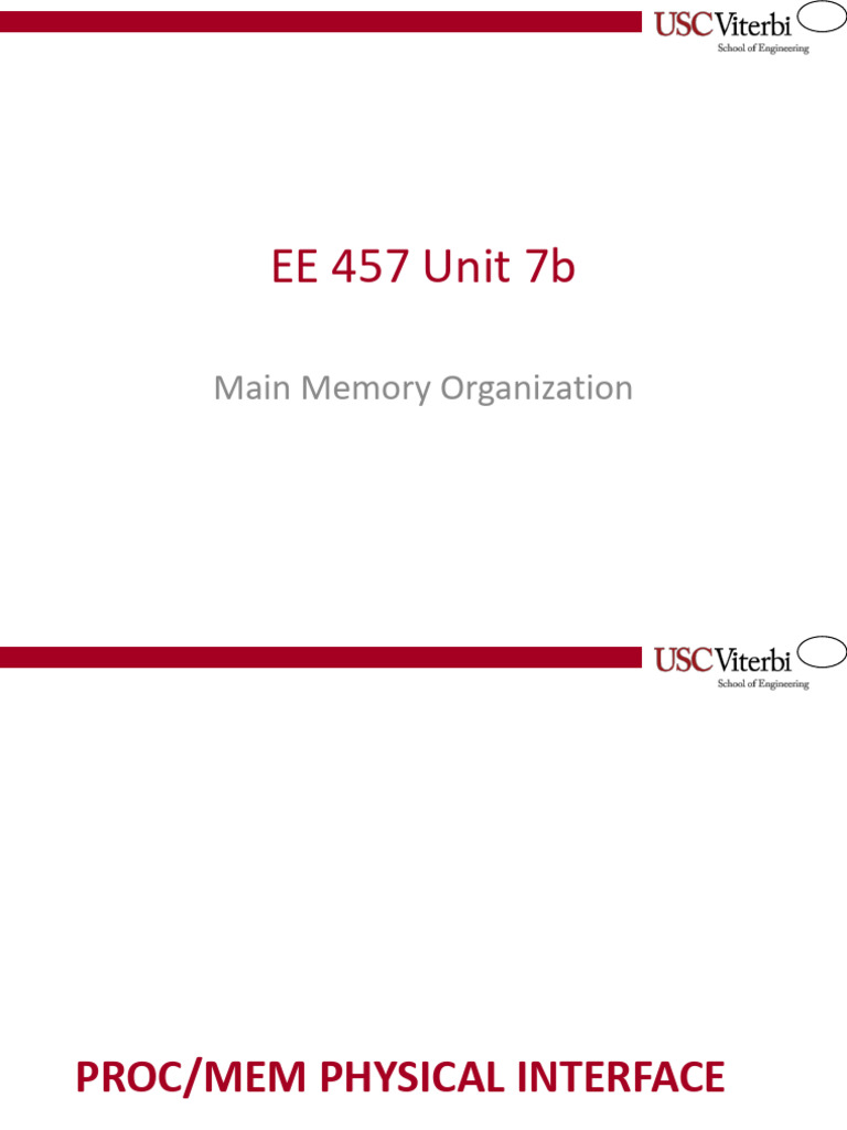 EE457Unit7b Interleaving | PDF | Dynamic Random Access Memory | Random Access Memory