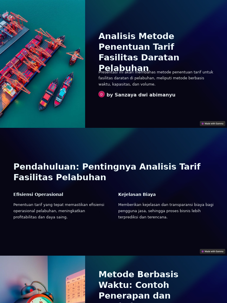 Analisis Metode Penentuan Tarif Fasilitas Daratan Pelabuhan | PDF