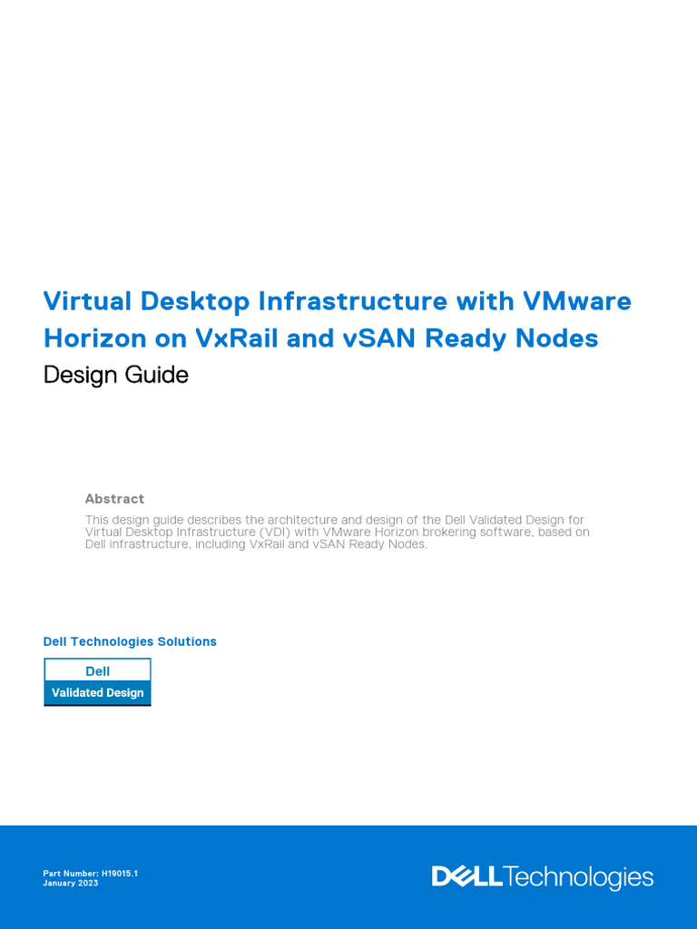 h19015 Vxrail VSRN Horizon Design Guide | PDF | Desktop Virtualization | Virtualization