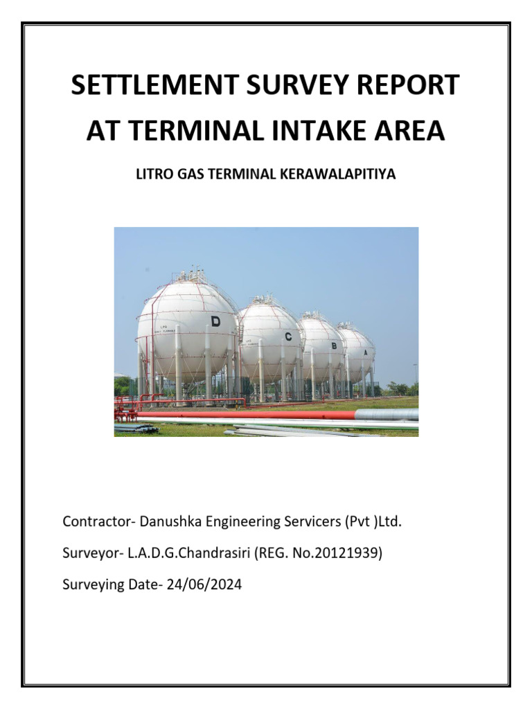 Settlement Survey Report at Terminal Intake Area - Cover Page | PDF