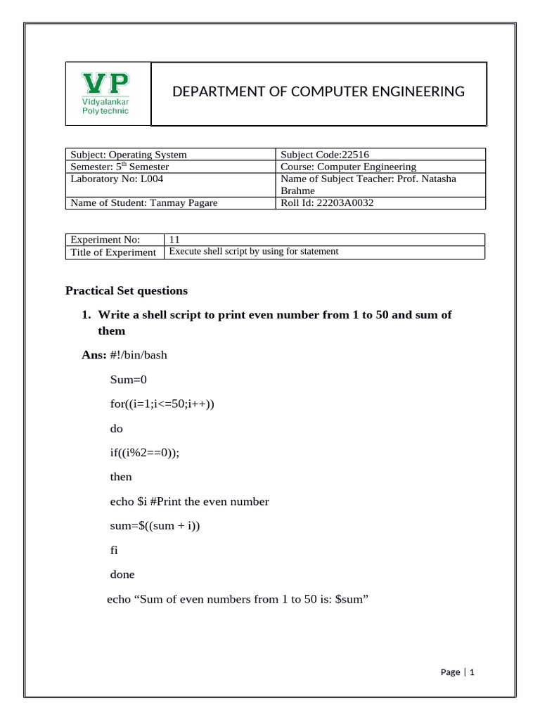 22203A0032 OSY PRAC- 11 | PDF | Computer Programming