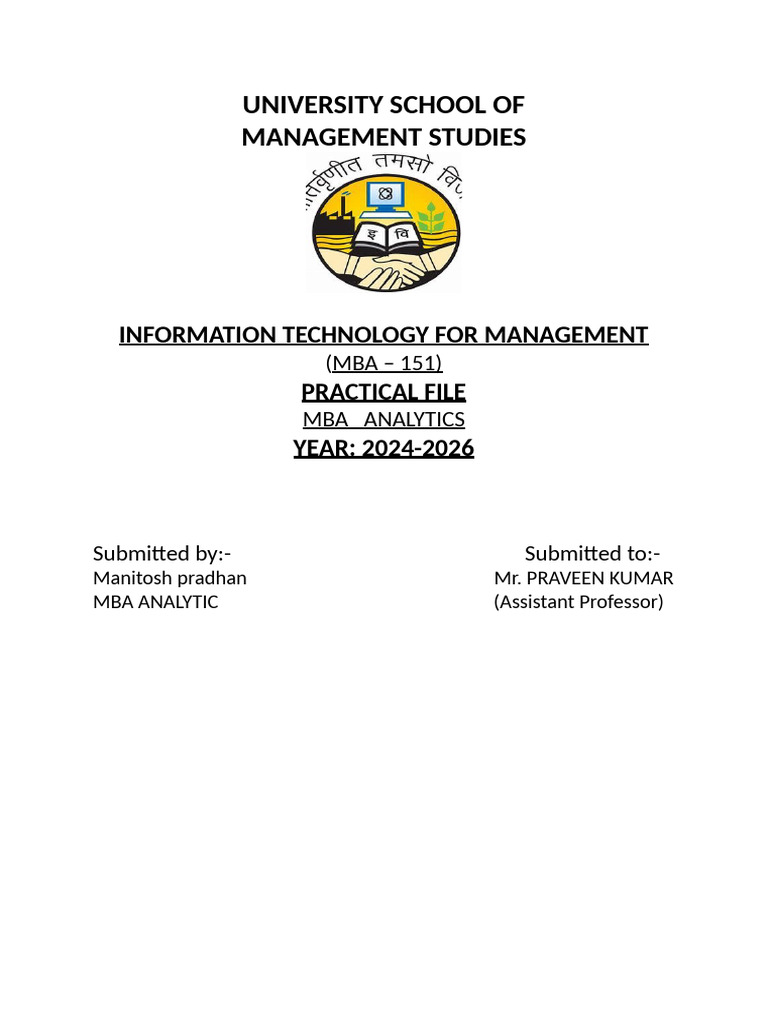 MANITOSH PRADHAN O4716619824,ITM FILE | PDF | Computer File | Databases