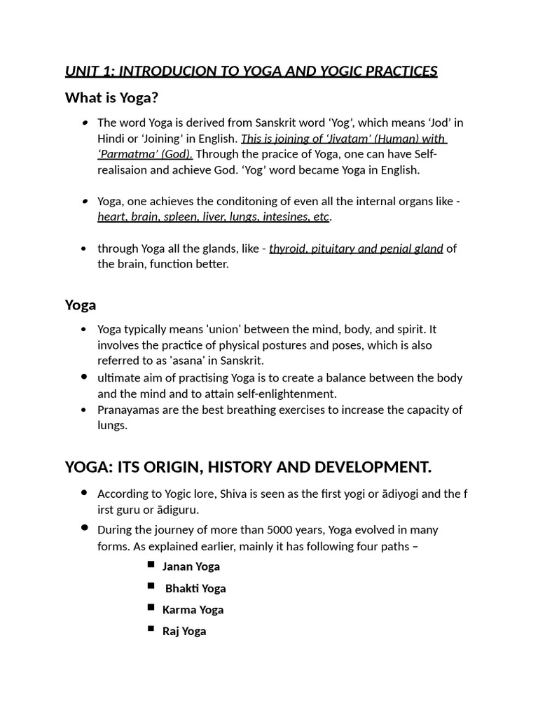 Introduction To Yoga and Yogic Practices | PDF | Yoga | Asana