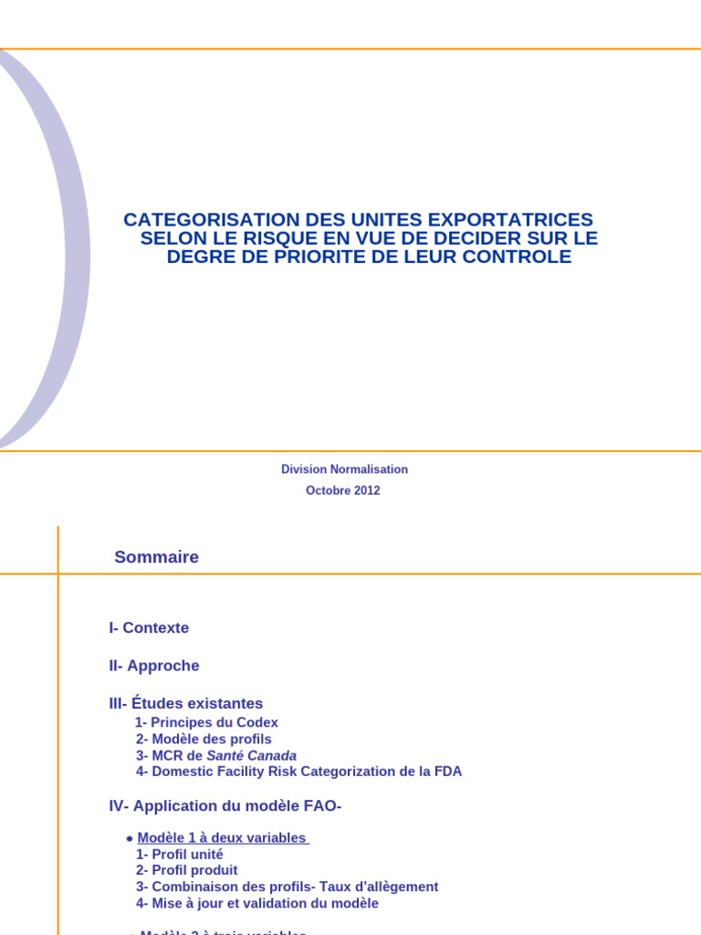 Catégorisation | PDF | Nourritures | Risque