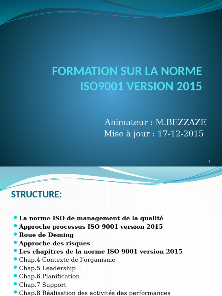 Formation ISO 9001:2015 en Management Qualité | PDF | Management de la ...