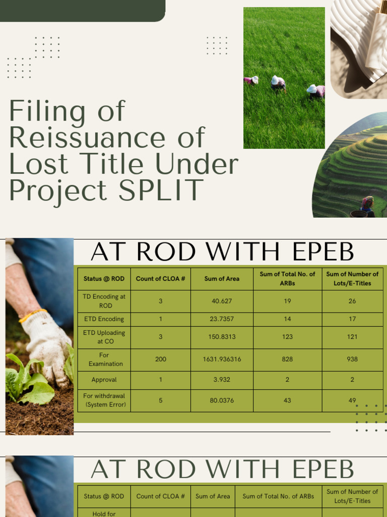Project SPLIT Title Reissuance Status | PDF