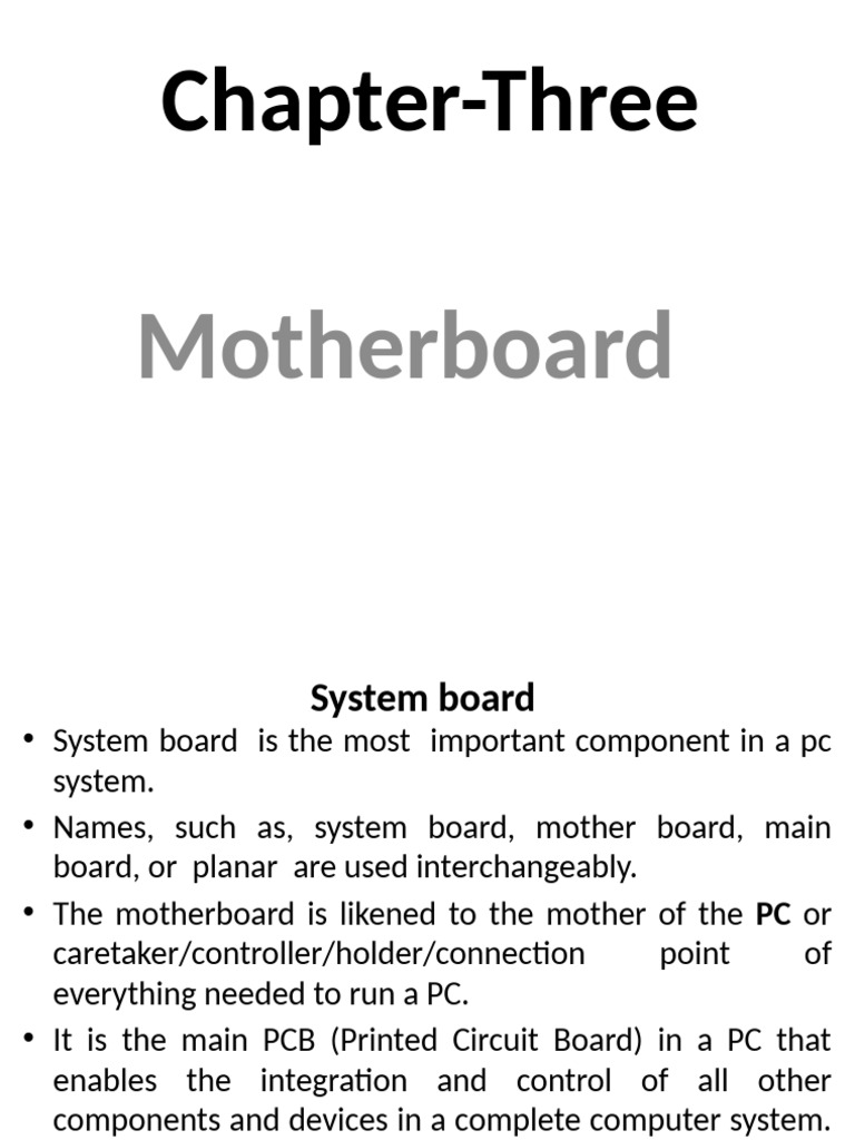 Chapter 3 Motherboard | PDF | Bios | Electronic Engineering
