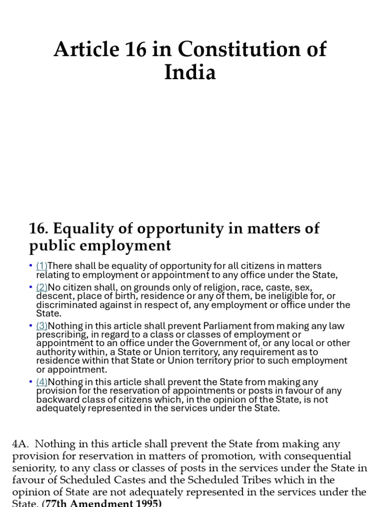 Article 16: Equality in Employment Rights | PDF | Government | Justice