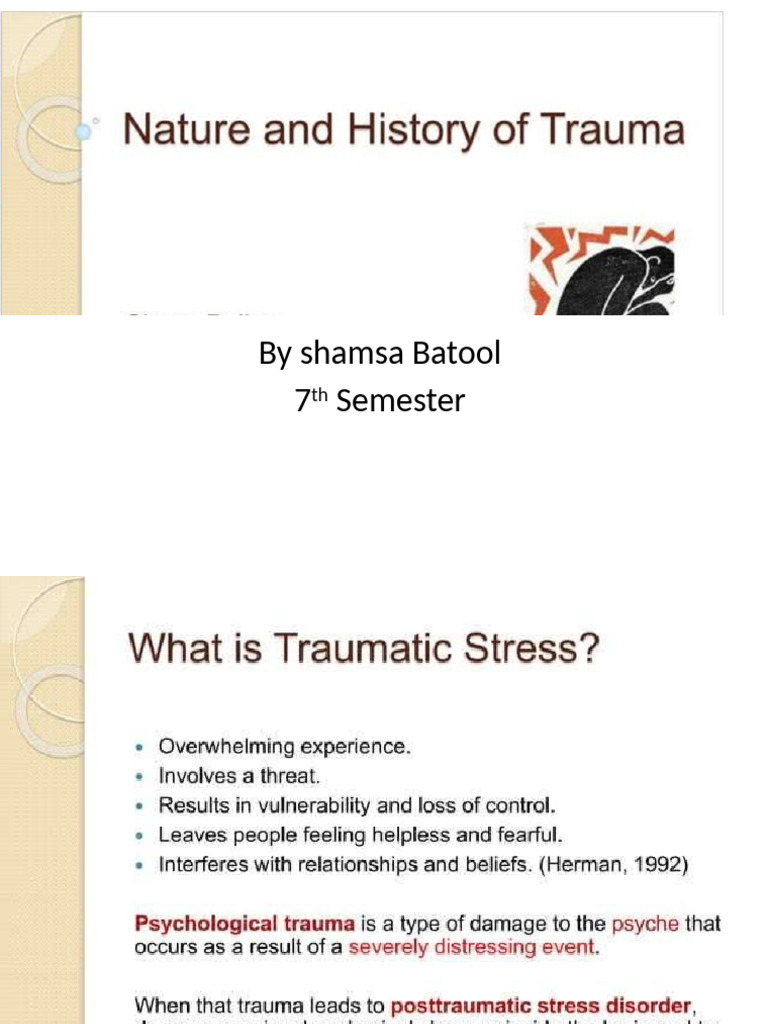 Trauma History | PDF