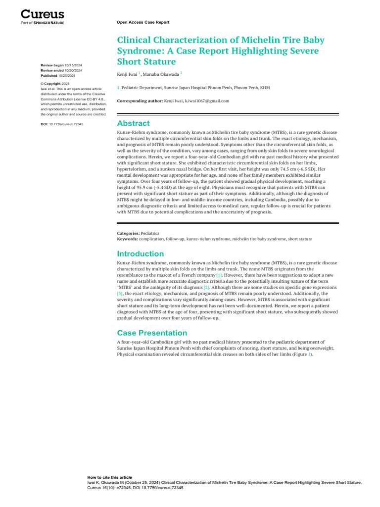Clinical_Characterization_of_Michelin_Tire_Baby_Sy | PDF | Medical ...