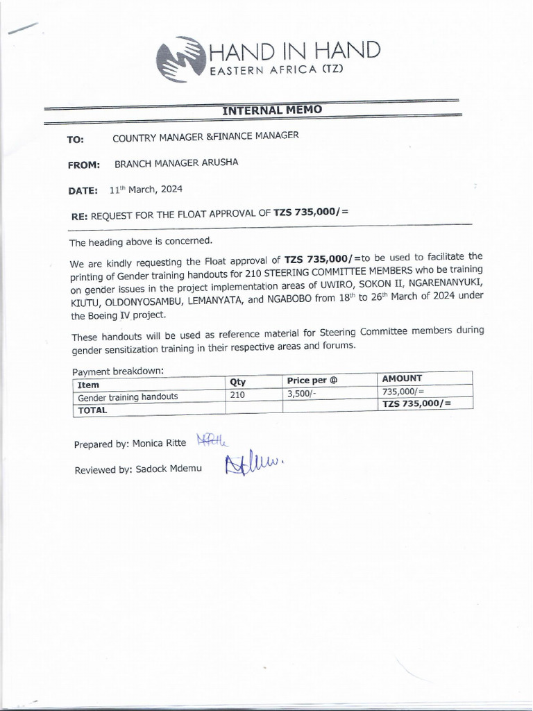 Memo - Training Handouts Boeing IV | PDF