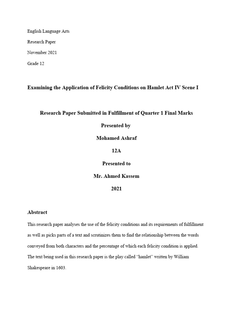 Felicity Research | PDF | Hamlet | Methodology