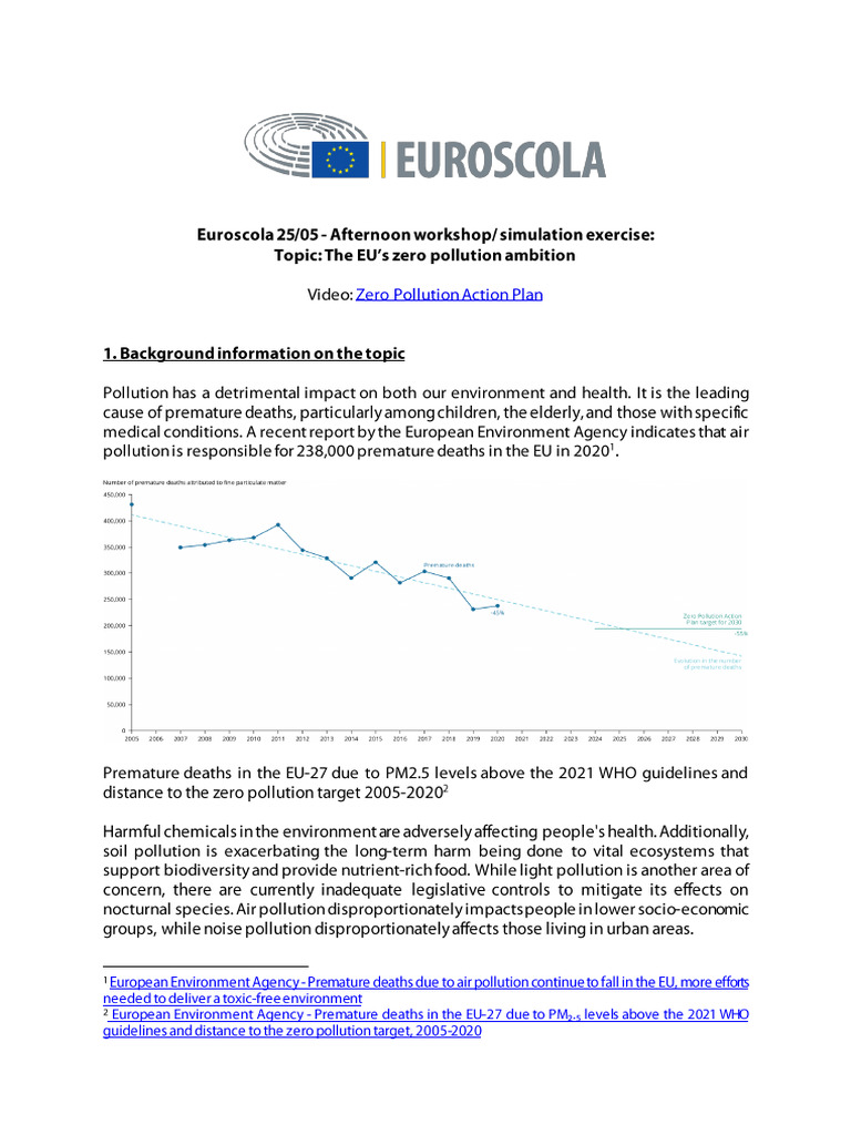 Topic Guide 25.05 - Zero Pollution Ambition - Euroscola | PDF