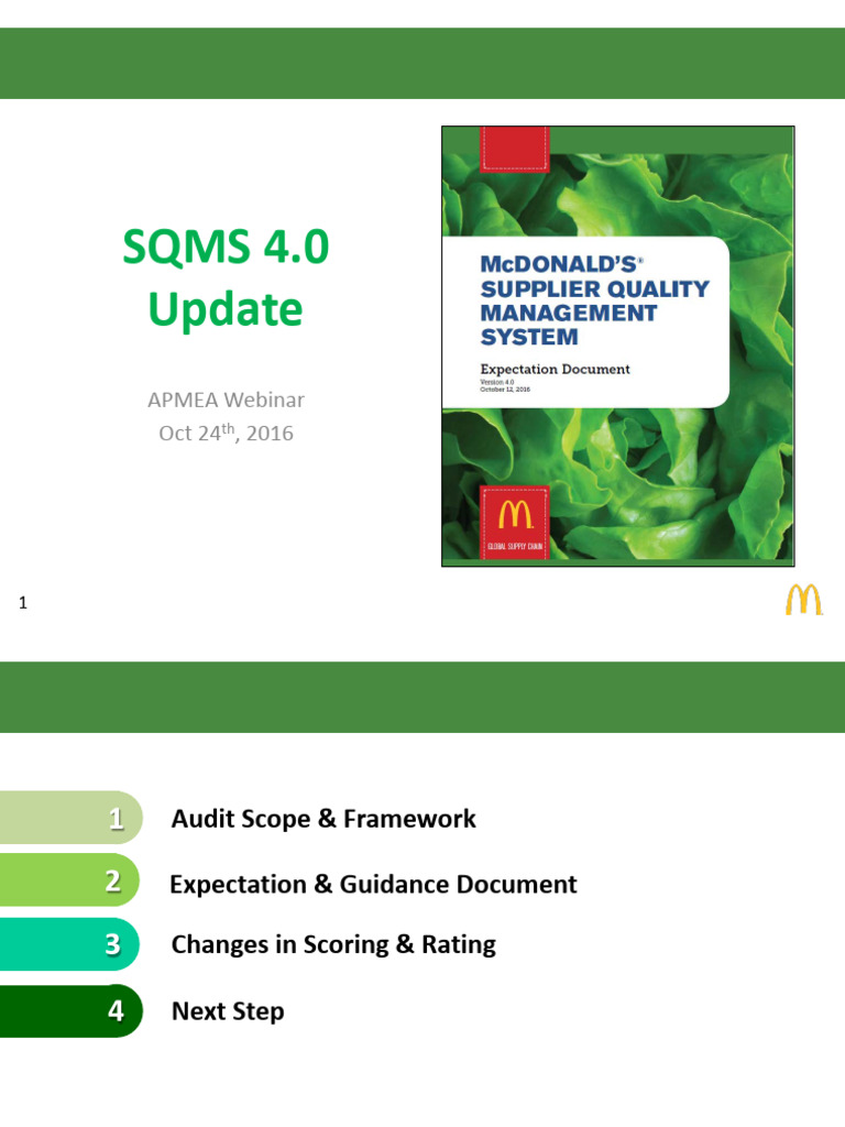 SQMS 4.0 Update APMEA Webinar - Oct24 | PDF | Verification And ...