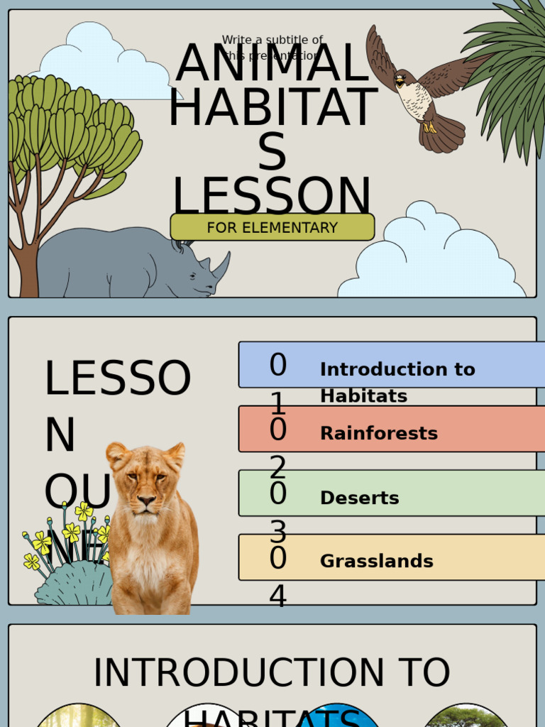 Illustrative Animal Habitats Lesson For Elementary | PDF | Grassland ...