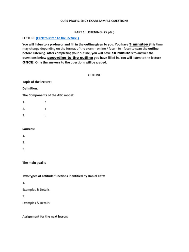 CUPS Proficiency Exam Sample Questions | PDF | Nanotechnology ...