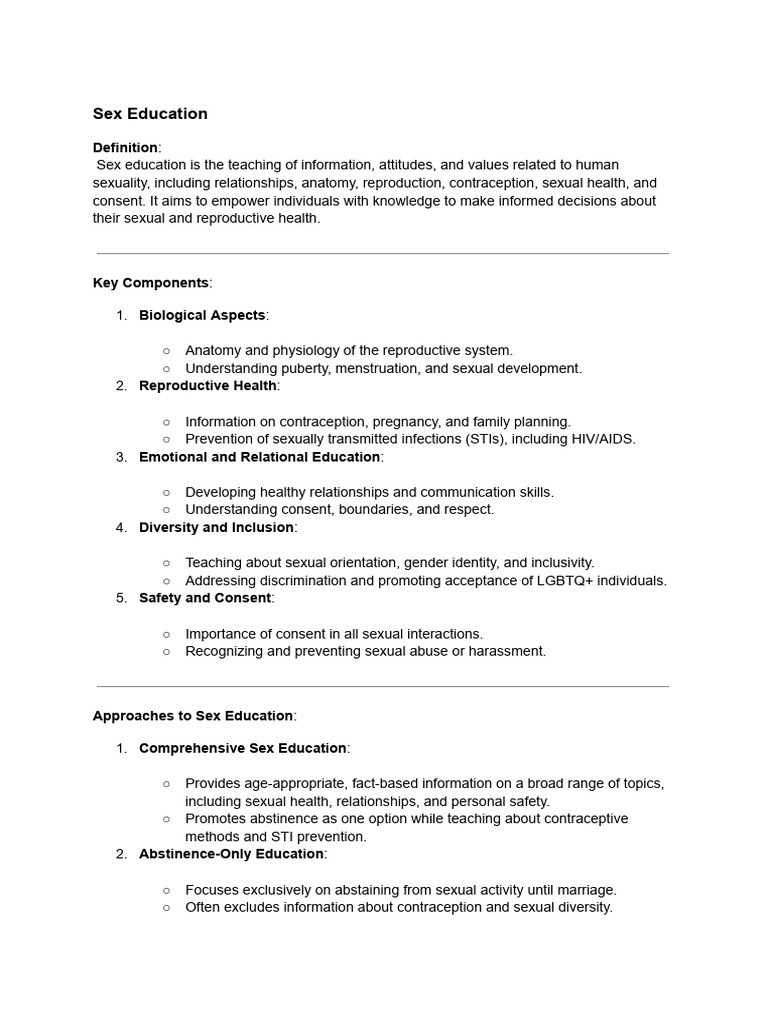 Sex Education | PDF | Sex Education | Sexual Health