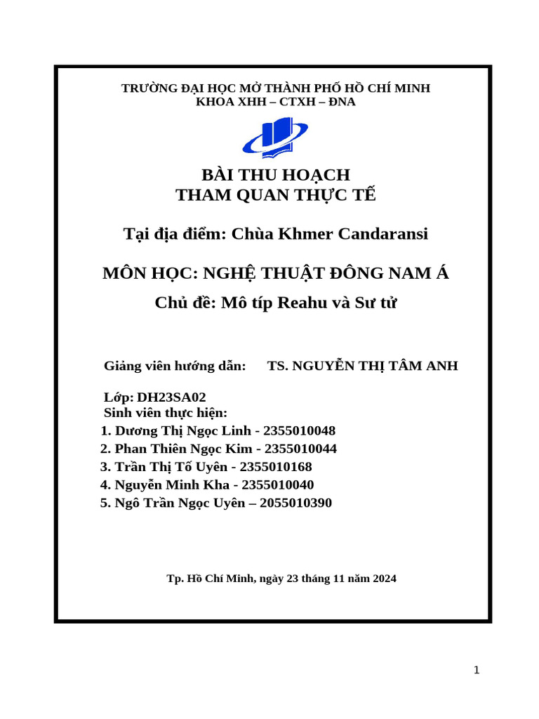 NTĐNAChieu7 ThuhoachNHOM6 ChuaChantarangsay Dox | PDF