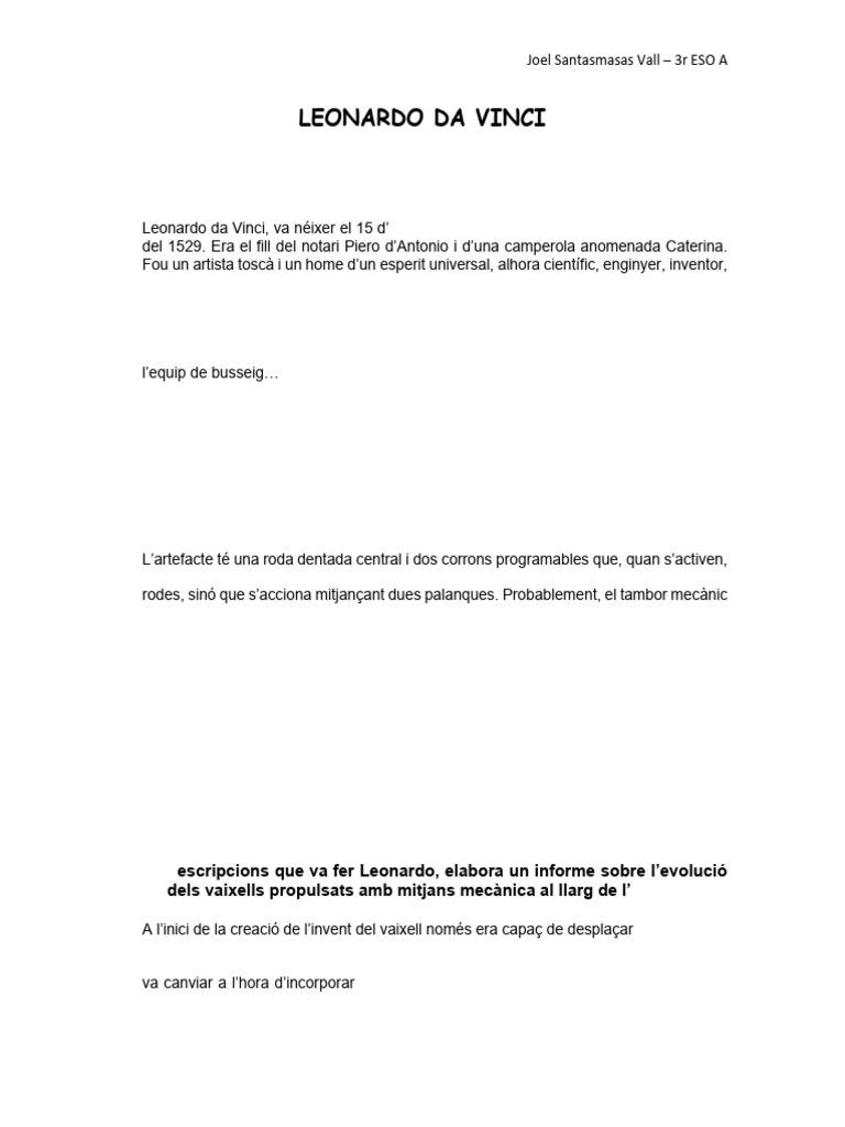 Leonario Da Vinchi | PDF