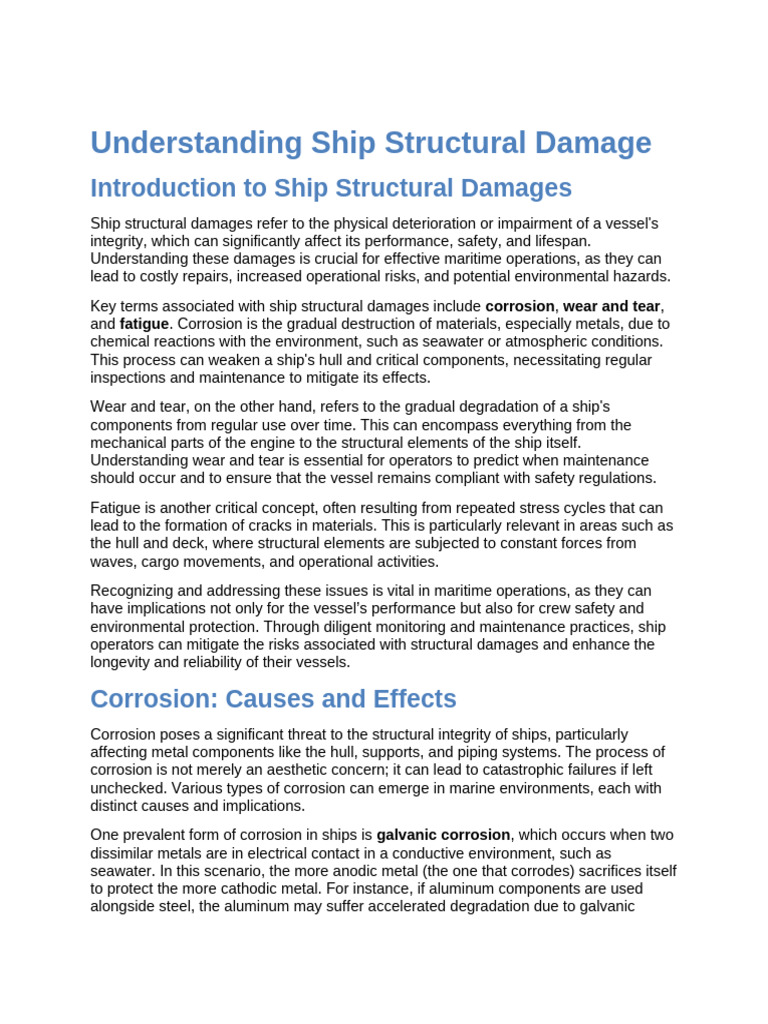 Understanding Ship Structural Damage | PDF | Corrosion | Ships