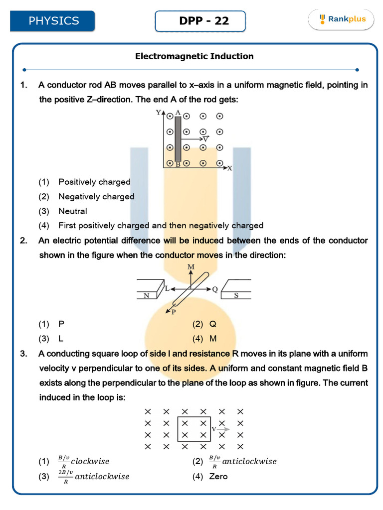 Electromagnetic Induction Concepts and Problems | PDF | Inductance | Inductor