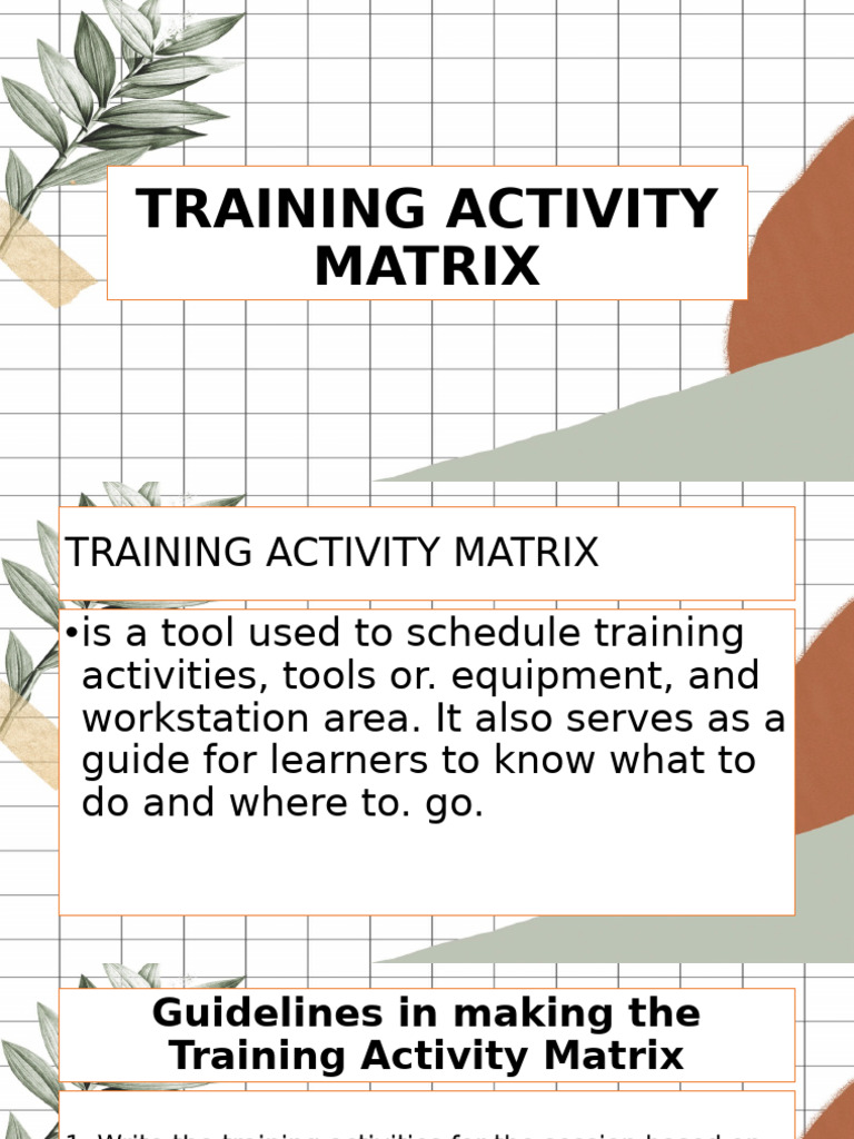 Training Activity Matrix | PDF