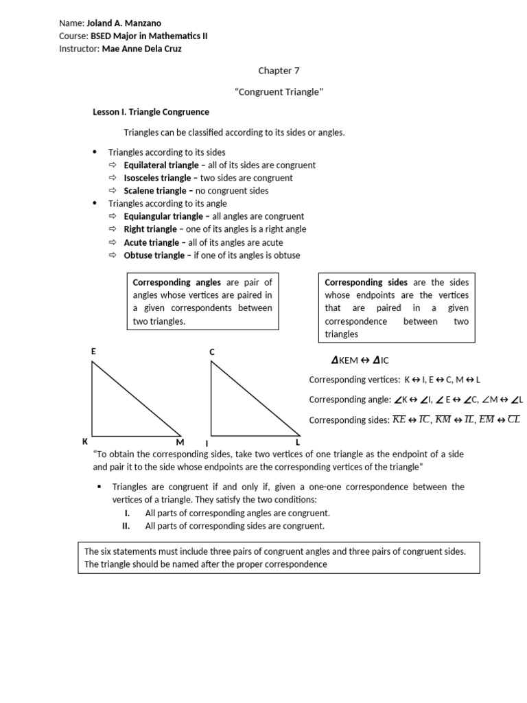Congruent triangles | PDF | Triangle | Elementary Geometry