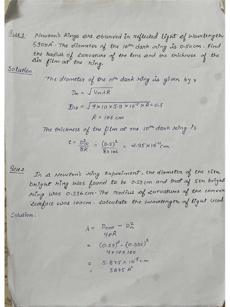 Wave Optics Numerical Part 1 - Rtu | PDF