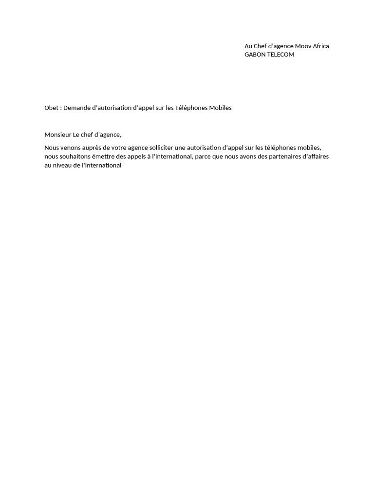 Demande D'autorisation | PDF