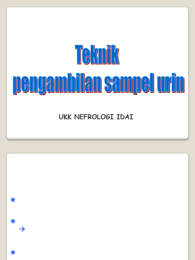 Teknik Pengambilan Sampel Urin | PDF