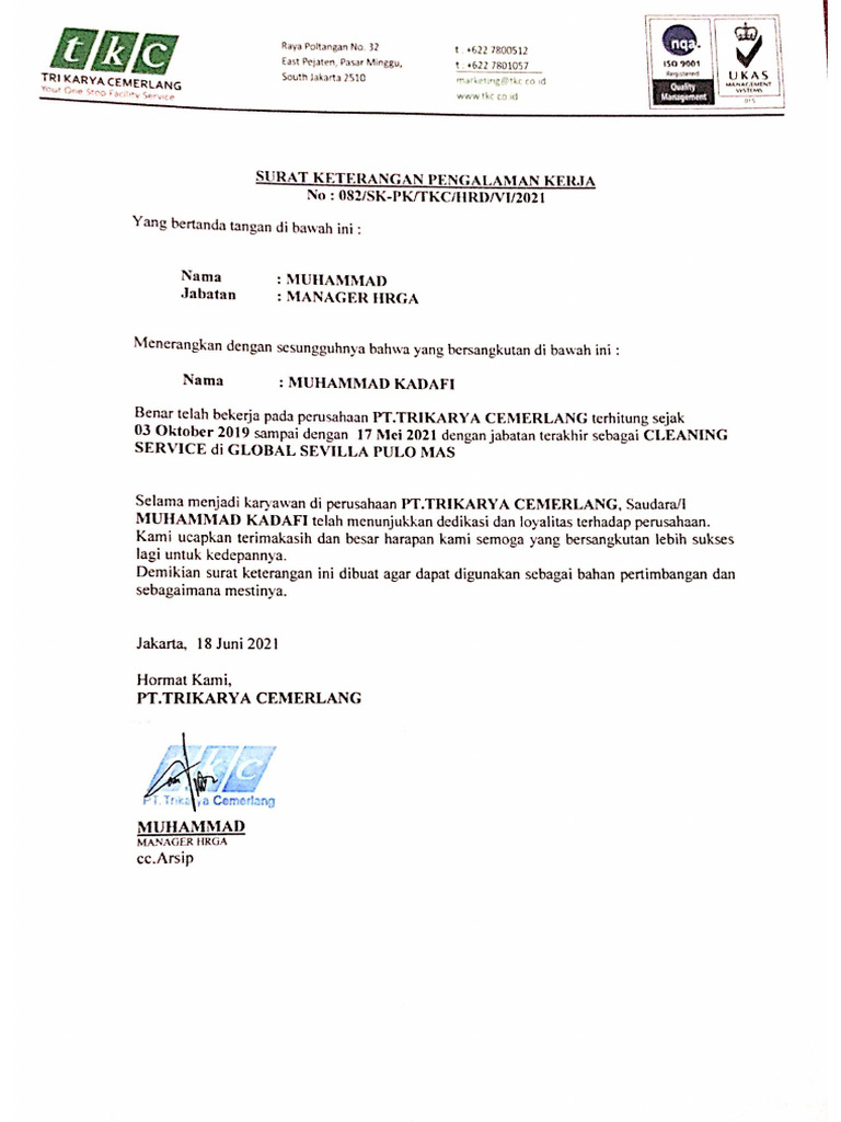 Paklaring Cleaning Service | PDF