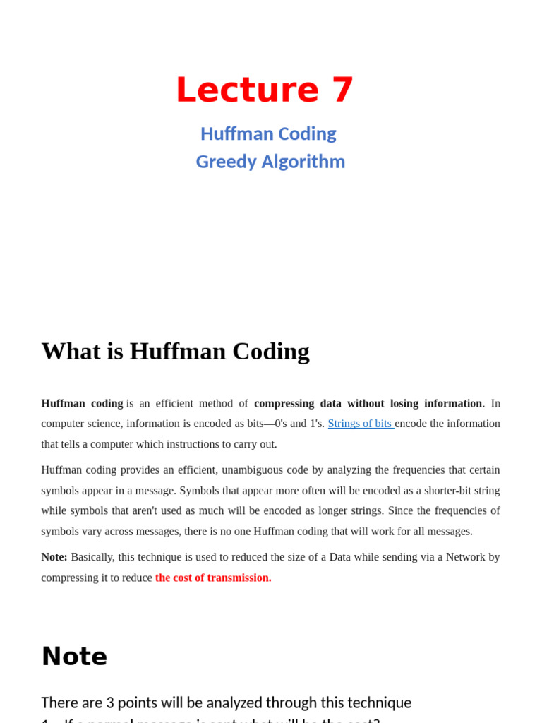 Huffman_coding | PDF | Code | Encodings Huffman_coding | PDF | Code | Encodings